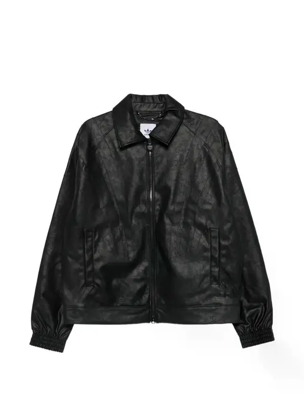 Adidas Pleather Zip-up Biker Jacket