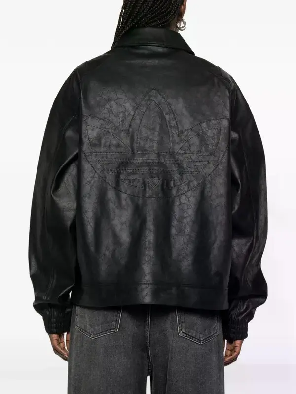 Adidas Pleather Zip-up Biker Jacket
