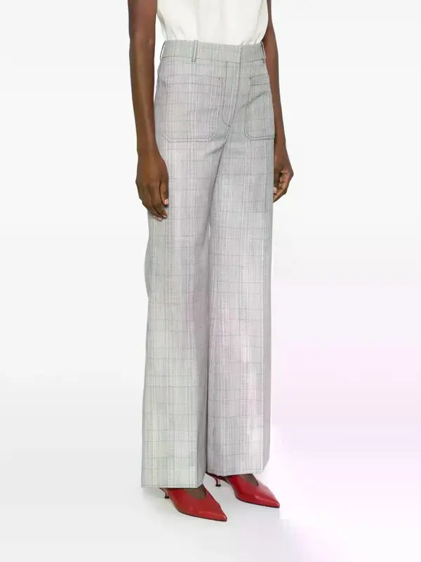 Victoria Beckham Checked Wide-leg Trousers