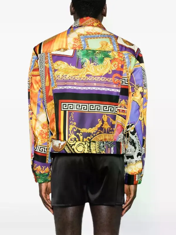 Versace Patchwork Print Nylon Padded Jacket