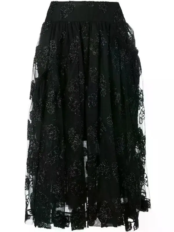 Simone Rocha Jacquard Tulle Midi Skirt