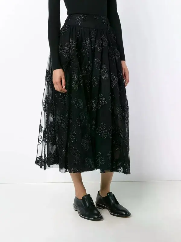 Simone Rocha Jacquard Tulle Midi Skirt
