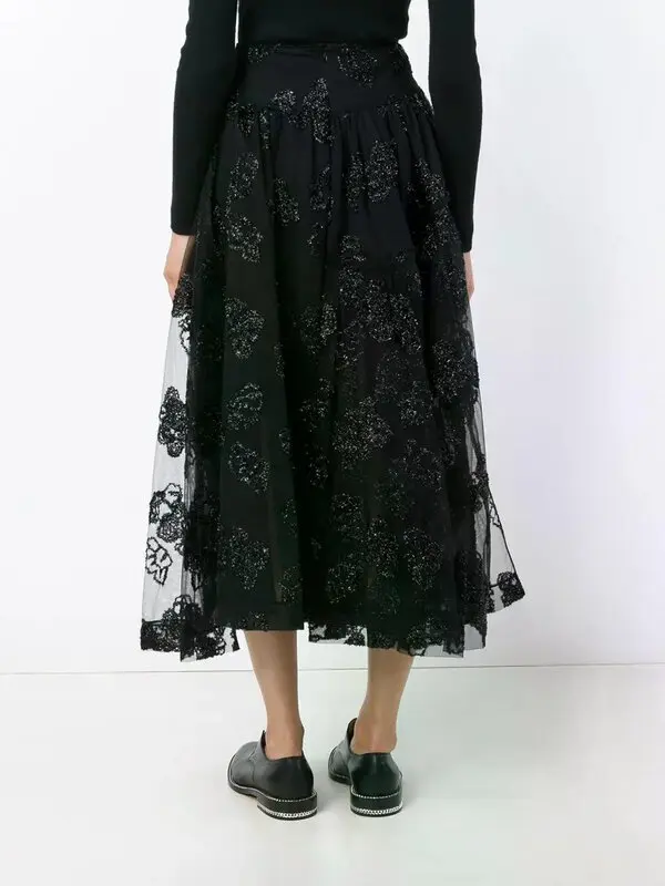 Simone Rocha Jacquard Tulle Midi Skirt