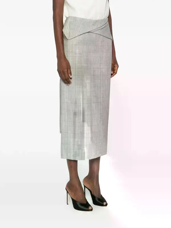 Victoria Beckham Checked Wrap-effect Skirt
