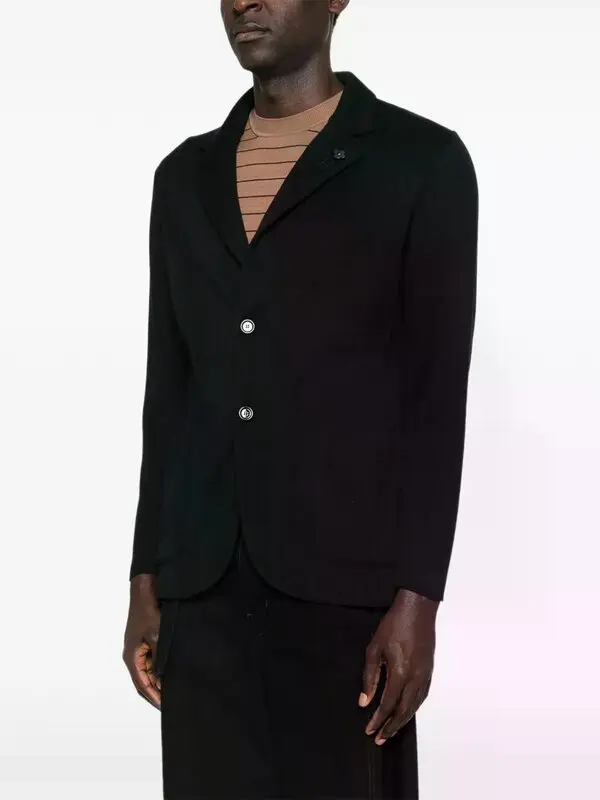 LARDINI Notched Patch-pocket Jacket - Black