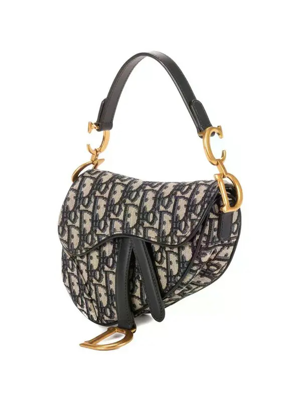 Dior Mini Oblique Saddle Shoulder Bag - Neutrals