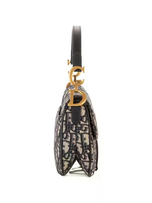 Dior Mini Oblique Saddle Shoulder Bag - Neutrals