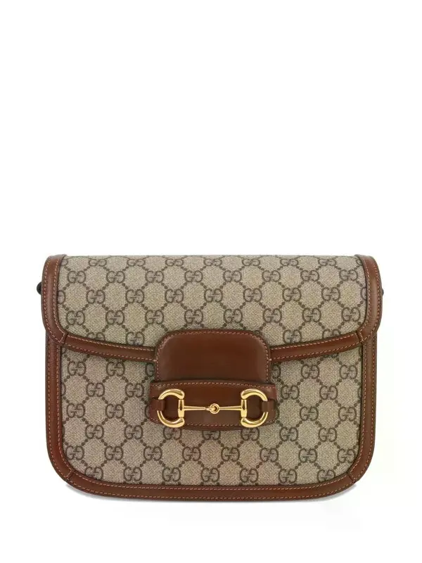 Gucci 1955 Horsebit Monogram Shoulder Bag - Neutrals