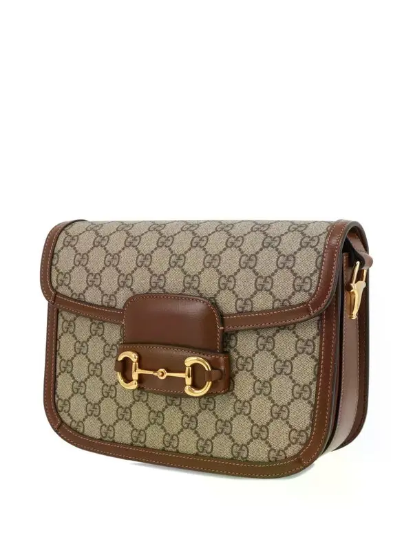 Gucci 1955 Horsebit Monogram Shoulder Bag - Neutrals