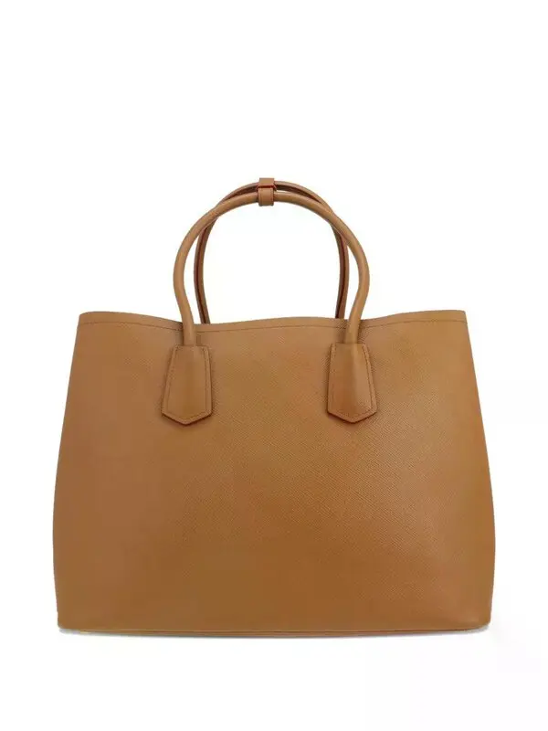 Prada 2020s Double Leather Tote Bag - Brown