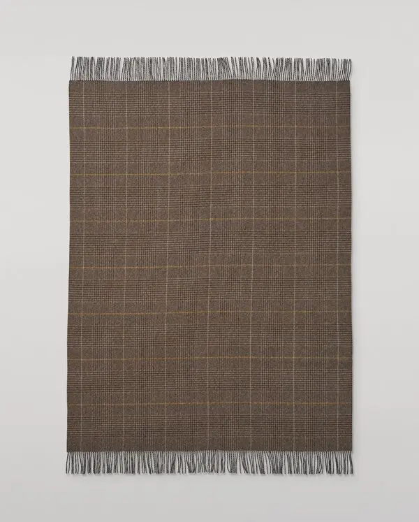Johnstons Of Elgin Tweed Wool Throw - Brown