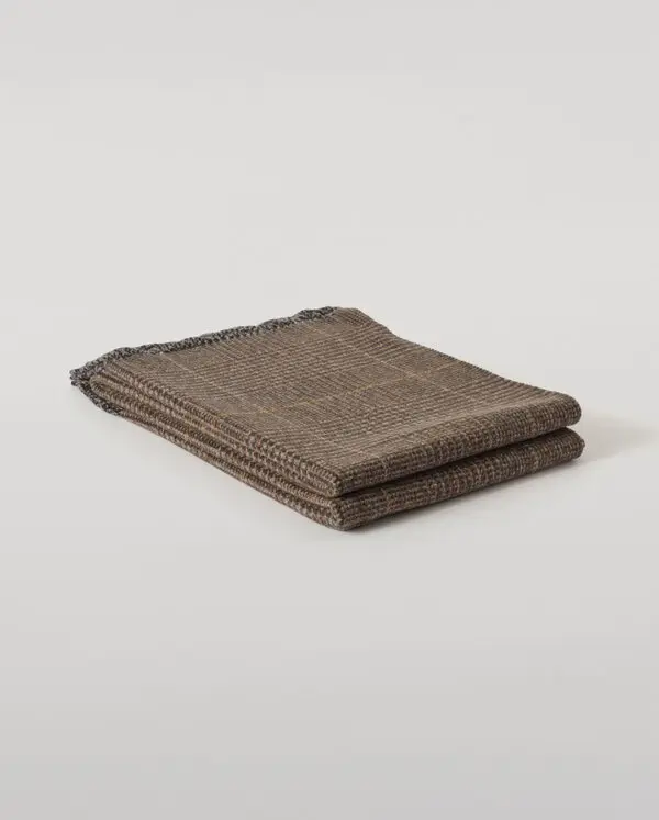 Johnstons Of Elgin Tweed Wool Throw - Brown