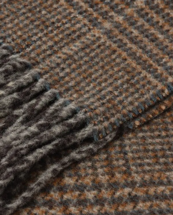 Johnstons Of Elgin Tweed Wool Throw - Brown