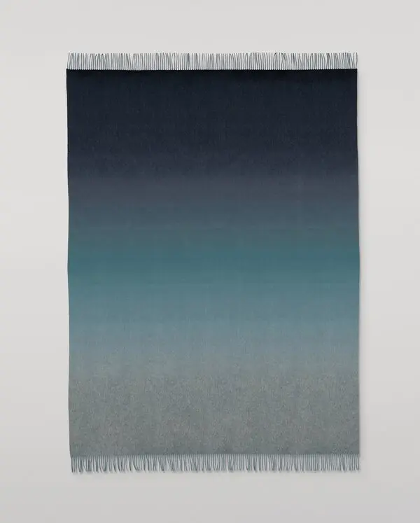 Johnstons Of Elgin Umbra Ombre Cashmere Throw - Blue