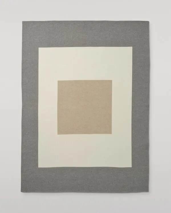 Johnstons Of Elgin Art Geometric Grey & Cashmere Throw - Natural