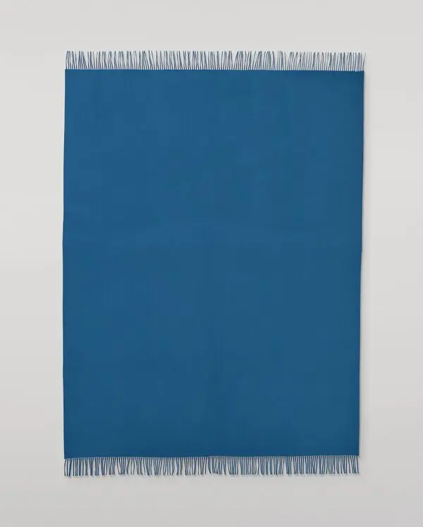 Johnstons Of Elgin Plain Cashmere Throw - Blue