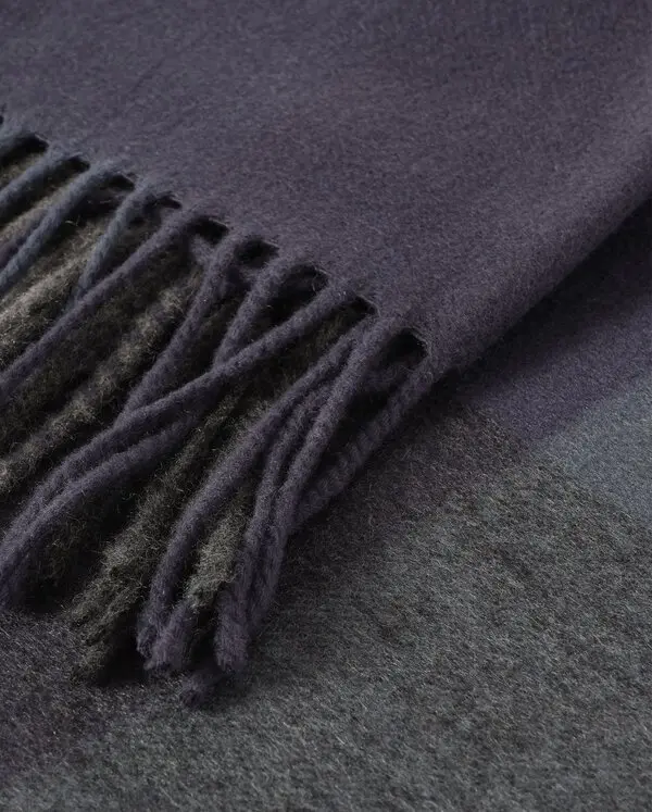 Johnstons Of Elgin Umbra Blue Cashmere Plaid Throw