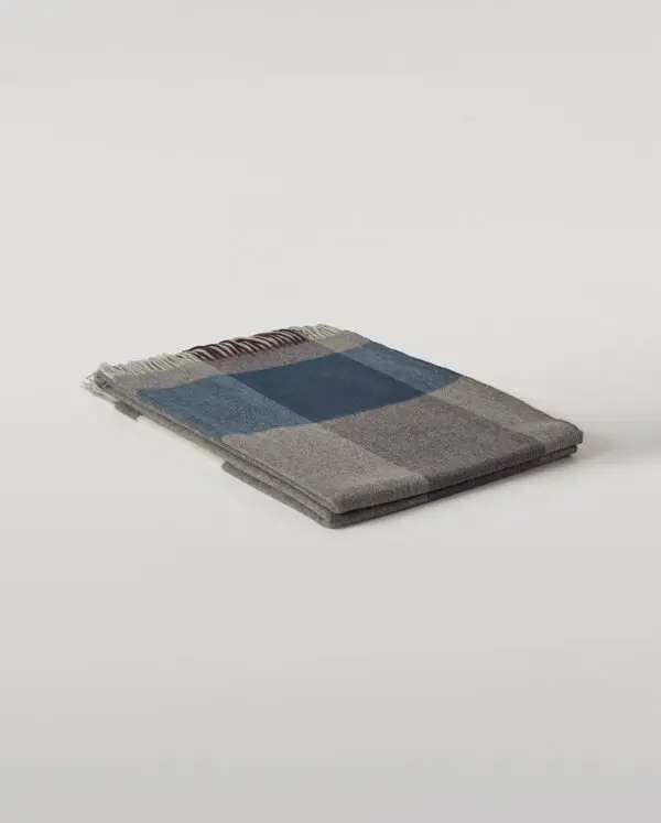 Johnstons Of Elgin Block Border Wool Throw