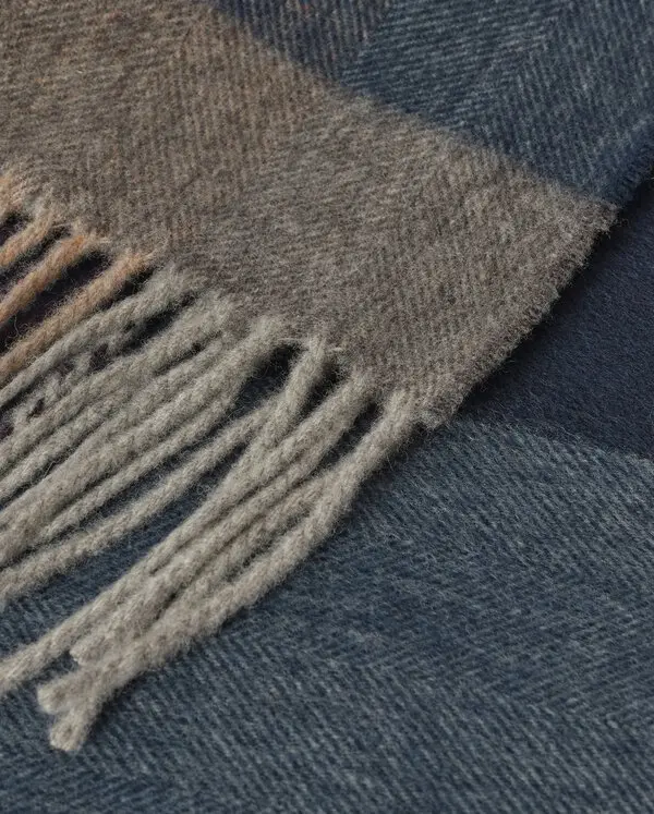 Johnstons Of Elgin Block Border Wool Throw