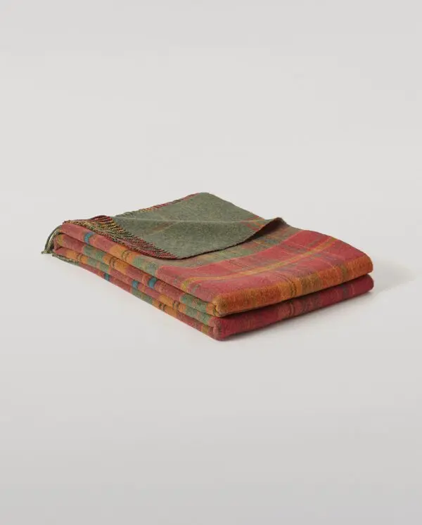 Johnstons Of Elgin Double Face & Green Lambswool Throw
