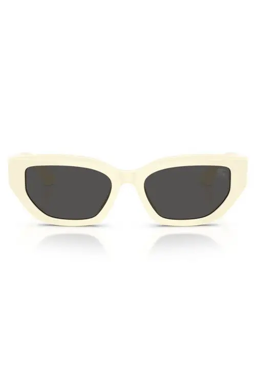 Burberry 54mm Irregular Sunglasses - Ivory White