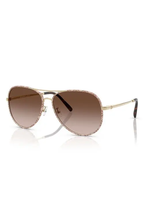 Tory Burch 58mm Pilot Sunglasses - Brown Gradient