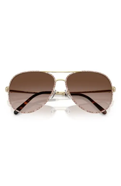 Tory Burch 58mm Pilot Sunglasses - Brown Gradient