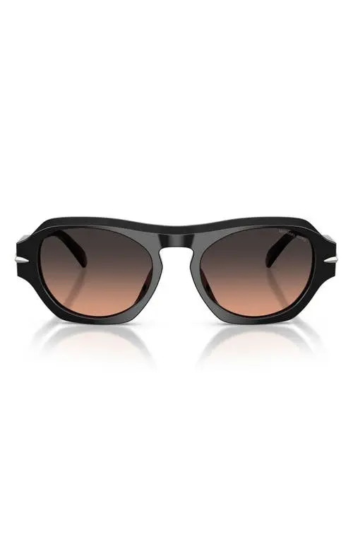 Michael Kors 52mm Geometric Sunglasses - Black/brown Gradient