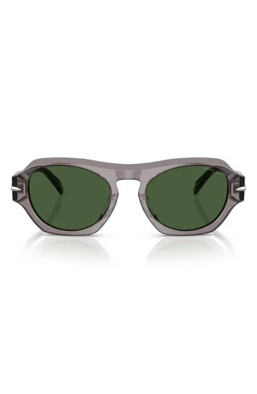 Michael Kors 52mm Geometric Sunglasses - Grey Transparent/green