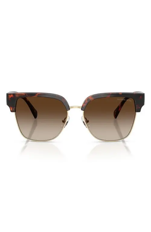 Michael Kors St. Eustatius 56mm Square Sunglasses - Dark Tortoise/smoke Gradient