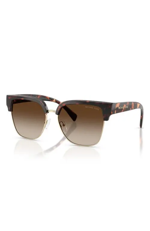 Michael Kors St. Eustatius 56mm Square Sunglasses - Dark Tortoise/smoke Gradient