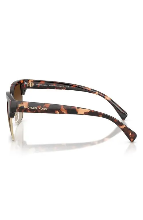 Michael Kors St. Eustatius 56mm Square Sunglasses - Dark Tortoise/smoke Gradient