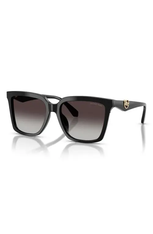 Michael Kors Menaggio 55mm Gradient Square Sunglasses - Black/light Grey Gradient