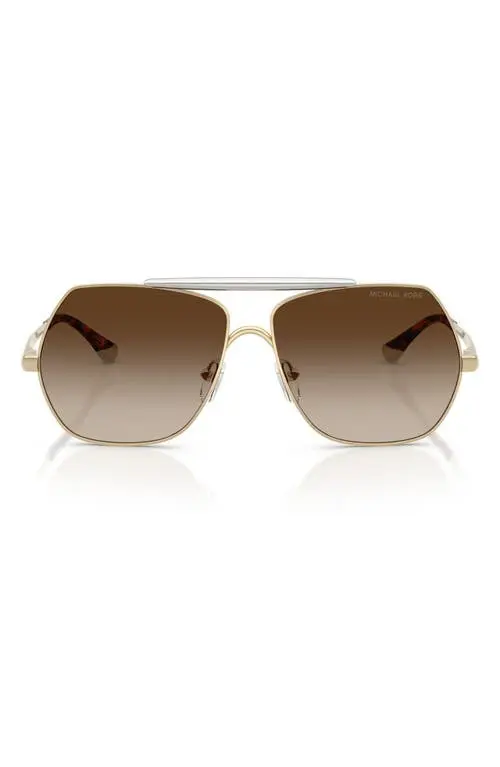 Michael Kors Denver 58mm Pilot Sunglasses - Light Gold/smoke Gradient