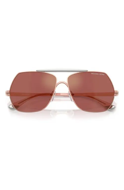 Michael Kors Denver 58mm Pilot Sunglasses - Rose Gold/wine Mirror