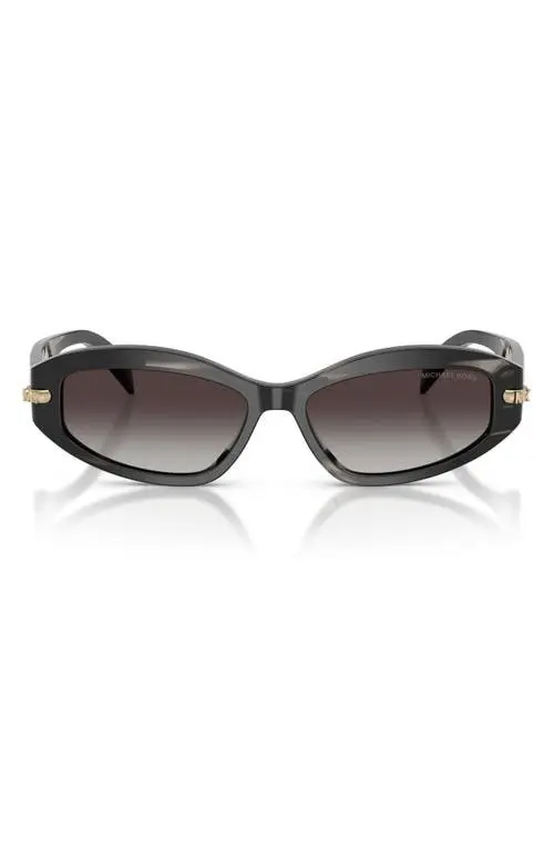 Michael Kors Wilmington 54mm Oval Sunglasses - Black Horn/light Grey
