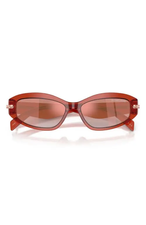 Michael Kors Wilmington 54mm Oval Sunglasses - Pink Tortoise