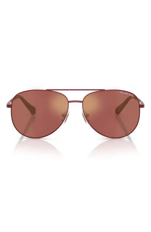 Michael Kors Perledo 58mm Pilot Sunglasses - Burgundy/wine Mirror