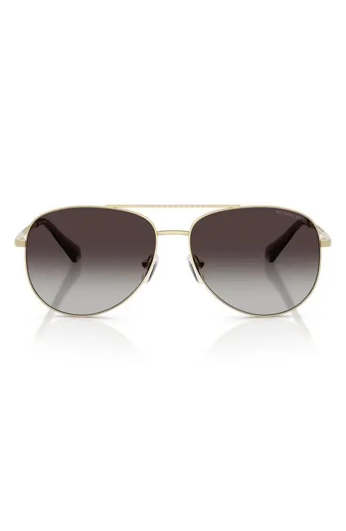 Michael Kors Perledo 58mm Pilot Sunglasses - Light Gold/grey Gradient