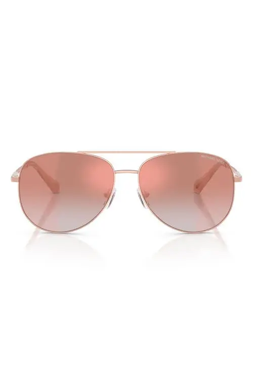 Michael Kors Perledo 58mm Pilot Sunglasses - Rose Gold/pink