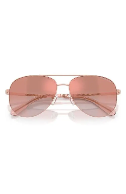 Michael Kors Perledo 58mm Pilot Sunglasses - Rose Gold/pink
