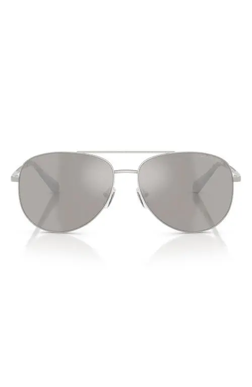 Michael Kors Perledo 58mm Pilot Sunglasses - Silver/silver Mirror