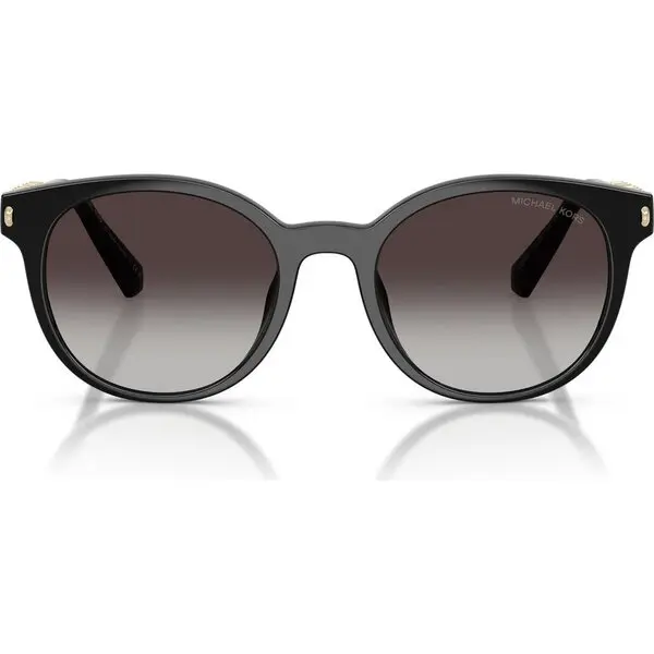 Michael Kors Pienza 53mm Gradient Round Sunglasses - Black/light Grey Gradient