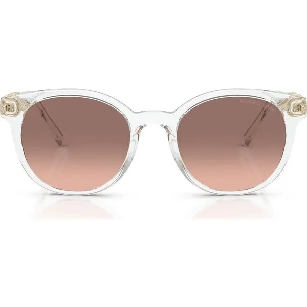 Michael Kors Pienza 53mm Gradient Round Sunglasses - Crystal/pink Dark Brown
