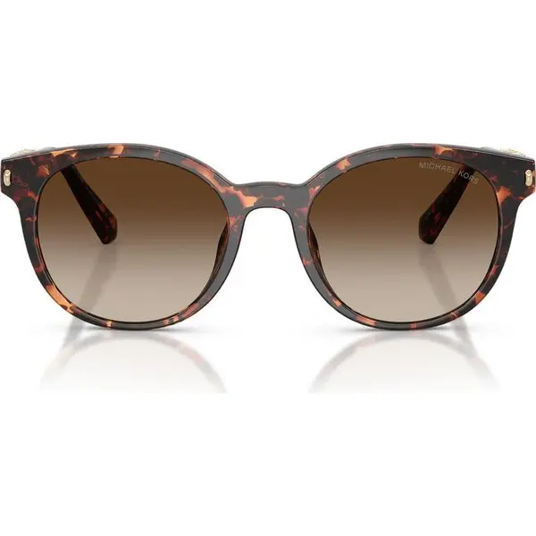 Michael Kors Pienza 53mm Gradient Round Sunglasses - Dark Tortoise/smoke Gradient