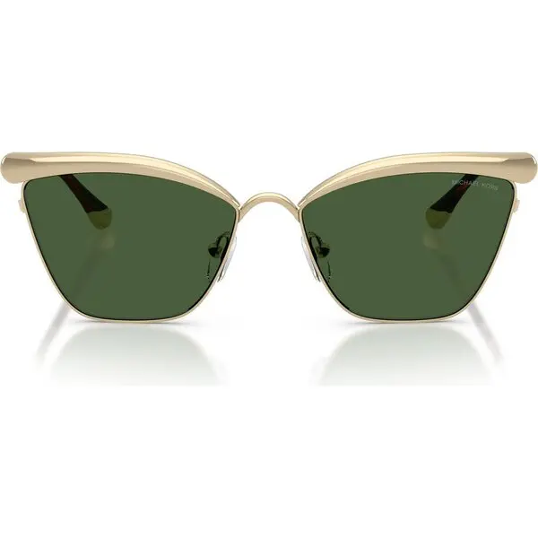 Michael Kors Scottsdale 56mm Cat Eye Sunglasses - Light Gold/green
