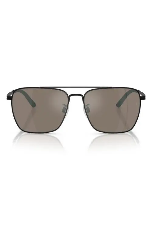 Oliver Spencer X Roger Federer R-15 56mm Square Sunglasses - Matte Black/sierra Mirror