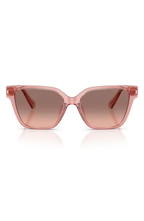 Michael Kors Piedmont 56mm Square Sunglasses - Pink Transparent/pink Brown