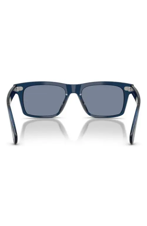 Oliver Spencer X Roger Federer Rectangular Sunglasses - Ash Blue/marine Flash Mirror