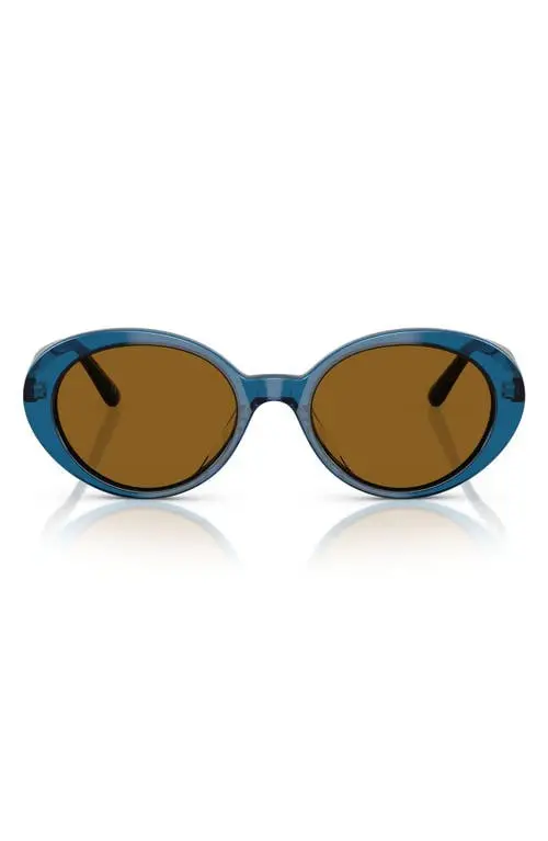 Oliver Spencer Lumar 51mm Oval Sunglasses - Tetsukon Blue/true Brown